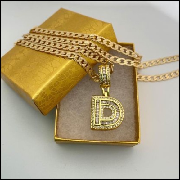 Jewelry | Gold Filled Initial D And Chain Inicial D Oro Laminado Y ...